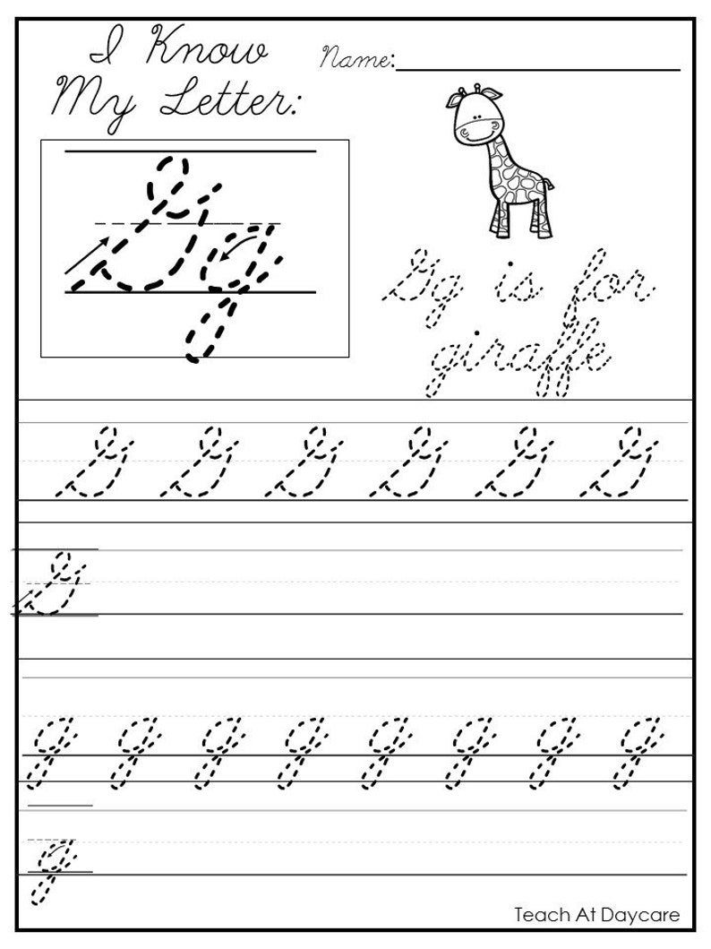 26 Printable Cursive Alphabet I Know My Letters Worksheets. Preschool ...
