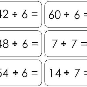 158 Printable Division Flashcards. Numbers 0-12. 1st Grade Thru 5th ...