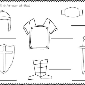 Armor of God Activities and Worksheets Packet. NIV Tracing, Coloring ...