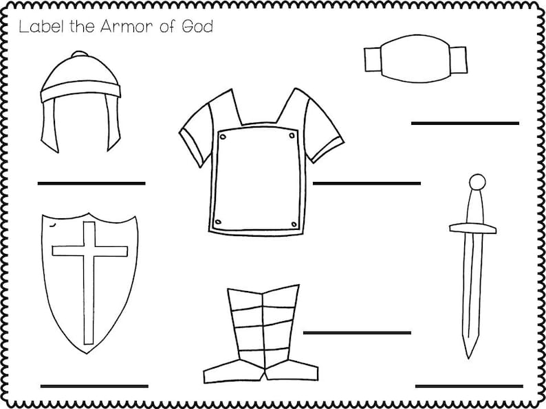 Armor of God Activities and Worksheets Packet. Tracing | Etsy