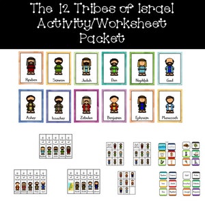 The 12 Tribes of Israel Activity and Worksheet Packet. Color and Black ...