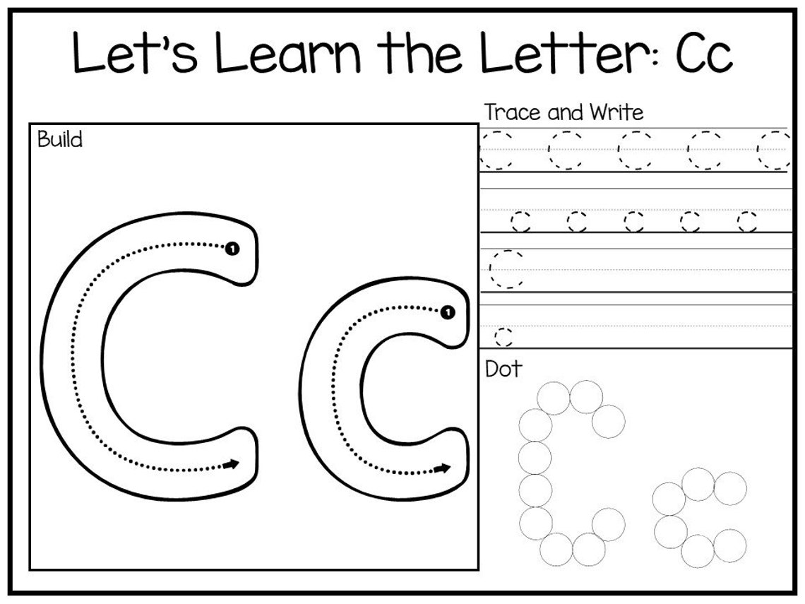 Let's Learn the Letters-build Trace and Write and Dot - Etsy