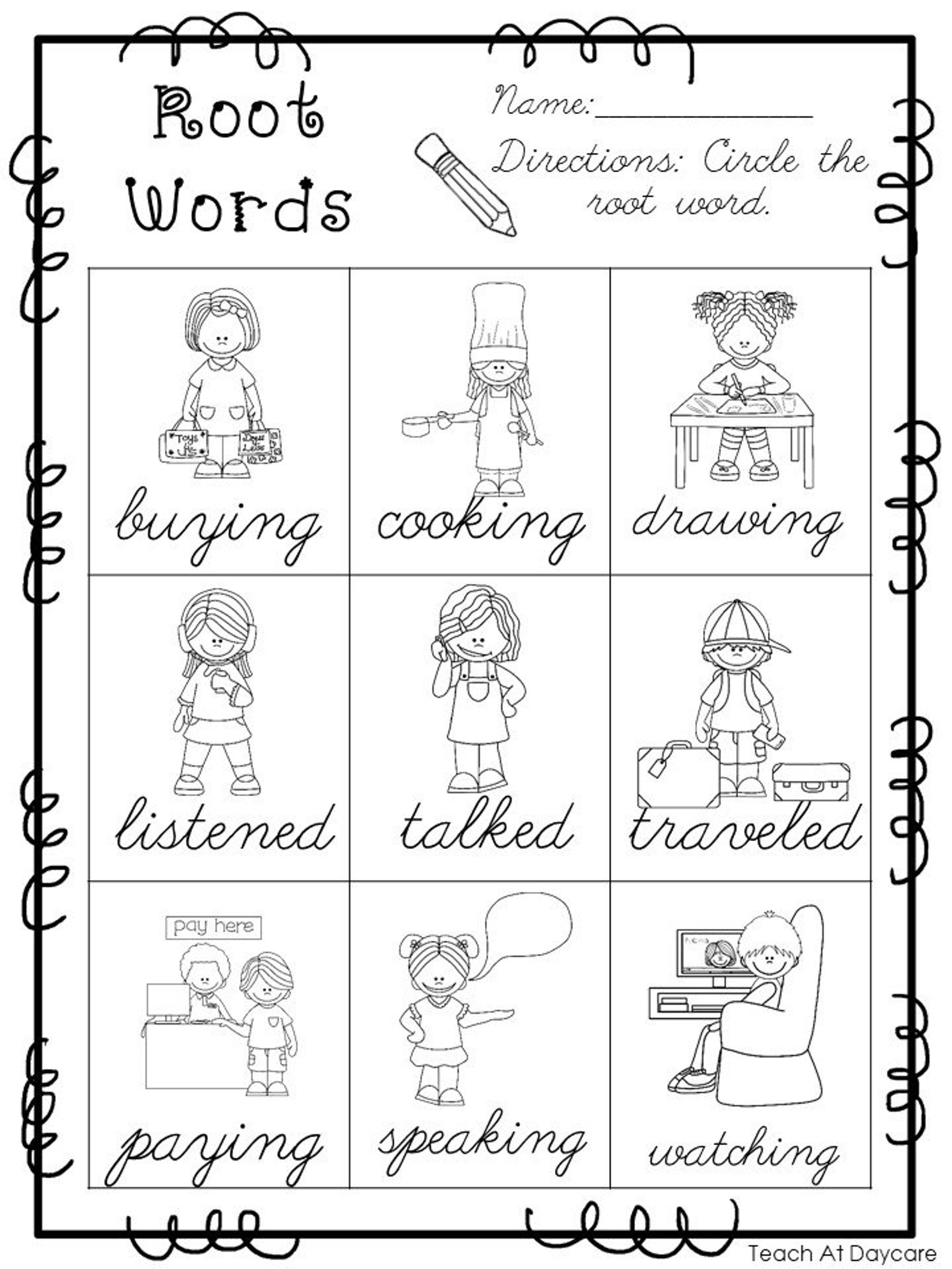 10 Printable Cursive Root Words Worksheets. 1st-3rd Grade ELA - Etsy