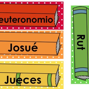 Printable Spanish Bible Book of the Week Classroom Bulletin Board Set ...