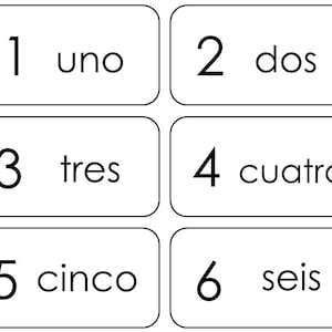 20 Printable Spanish Numbers 1-20 Flashcards. Preschool Thru Third ...