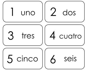 Spanish Numbers 1 20 - Etsy