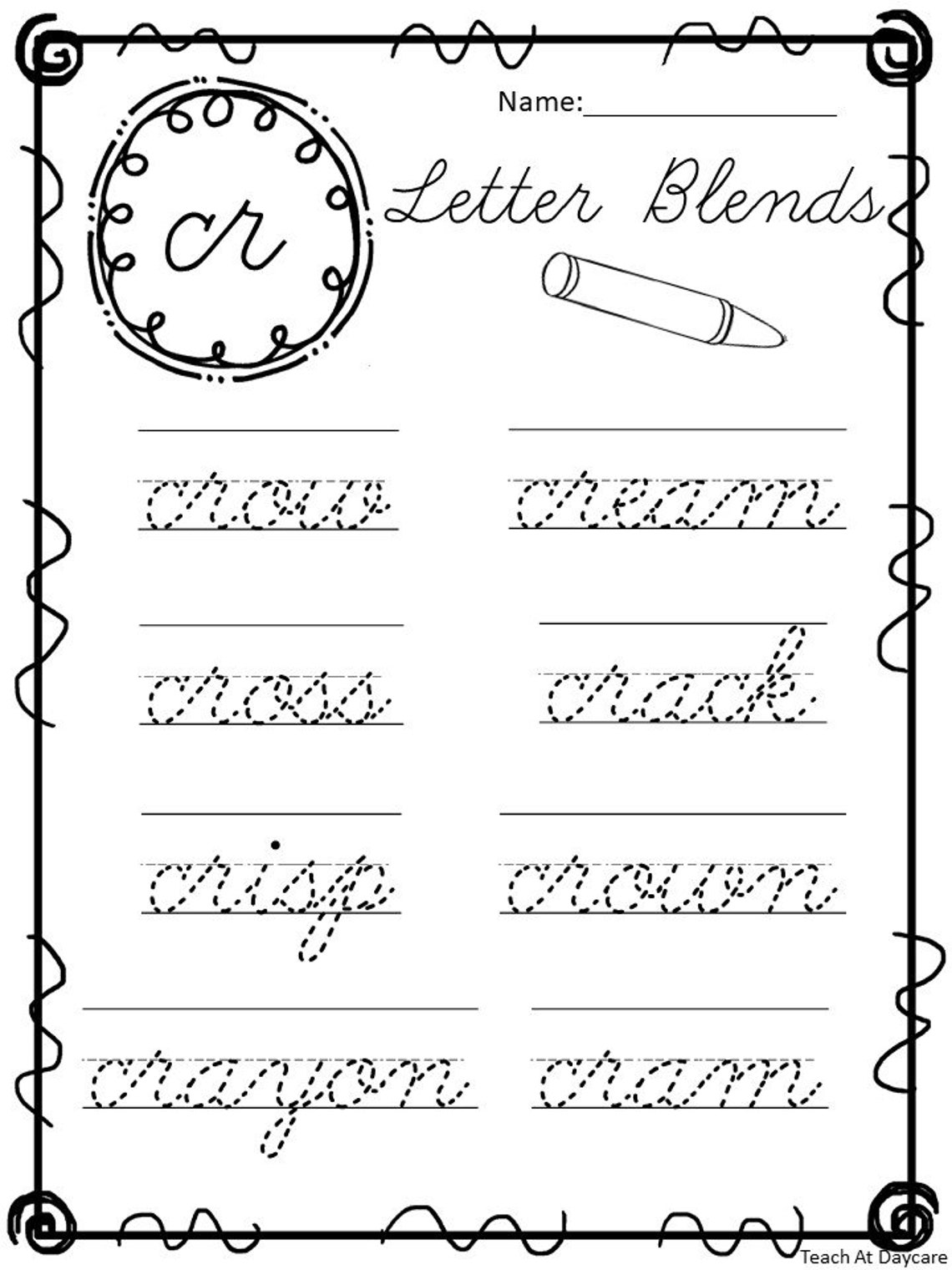20 Printable Cursive Blends Trace the Word Worksheets. - Etsy