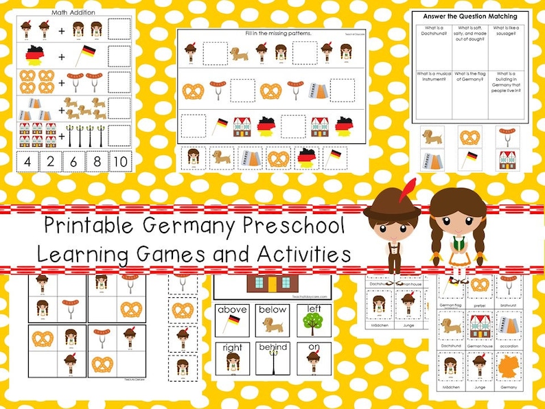 30 Printable Germany Preschool Learning Games Download. Games - Etsy