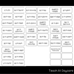 100 Printable Special Sounds Flashcards. ELA, Speech, Reading, Phonics ...