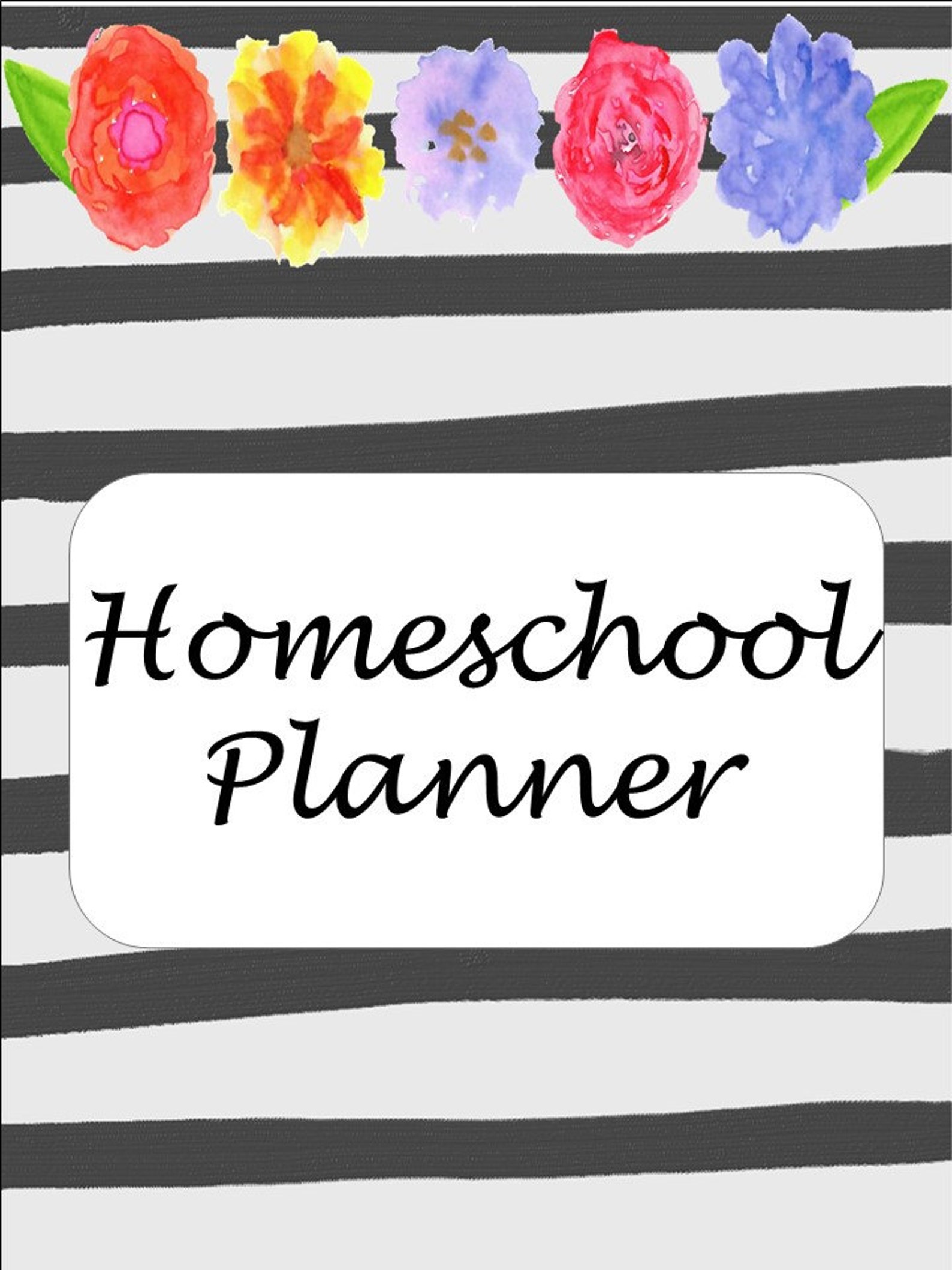 Printable Floral Homeschool Planner. Lesson Plans Schedules - Etsy