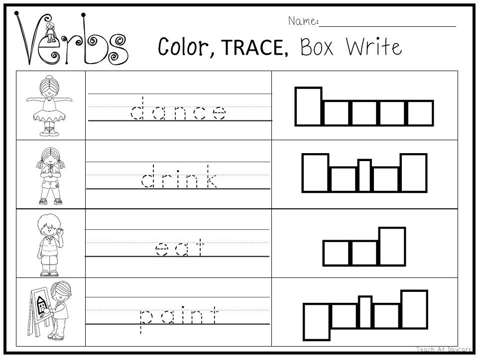 Color The Verb Worksheet