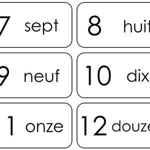 20 Printable French Numbers 1-20 Flashcards. Preschool Thru Third Grade ...