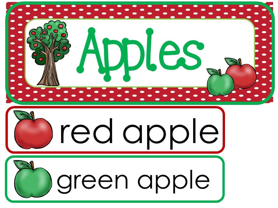 Apples Single Week Themed Word Wall Set. Classroom Bulletin Board ...