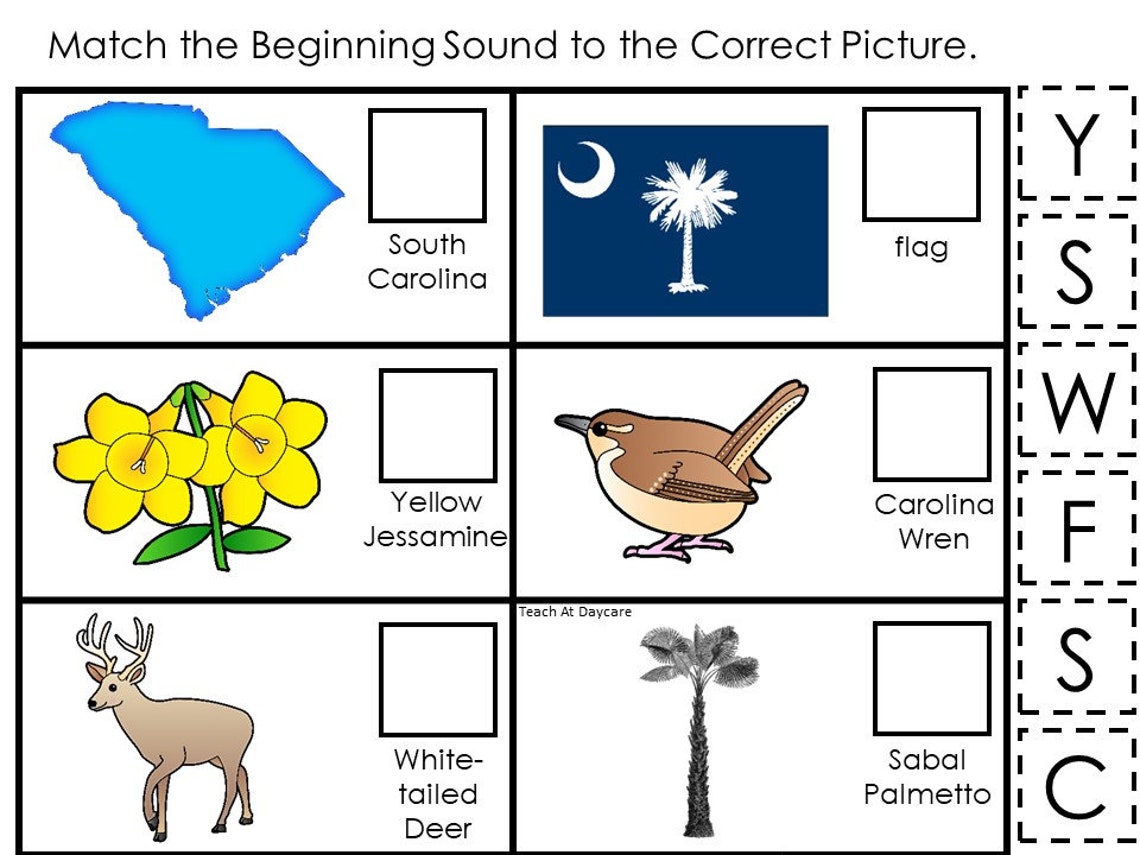 30 South Carolina State Symbols Themed Learning Games | Etsy