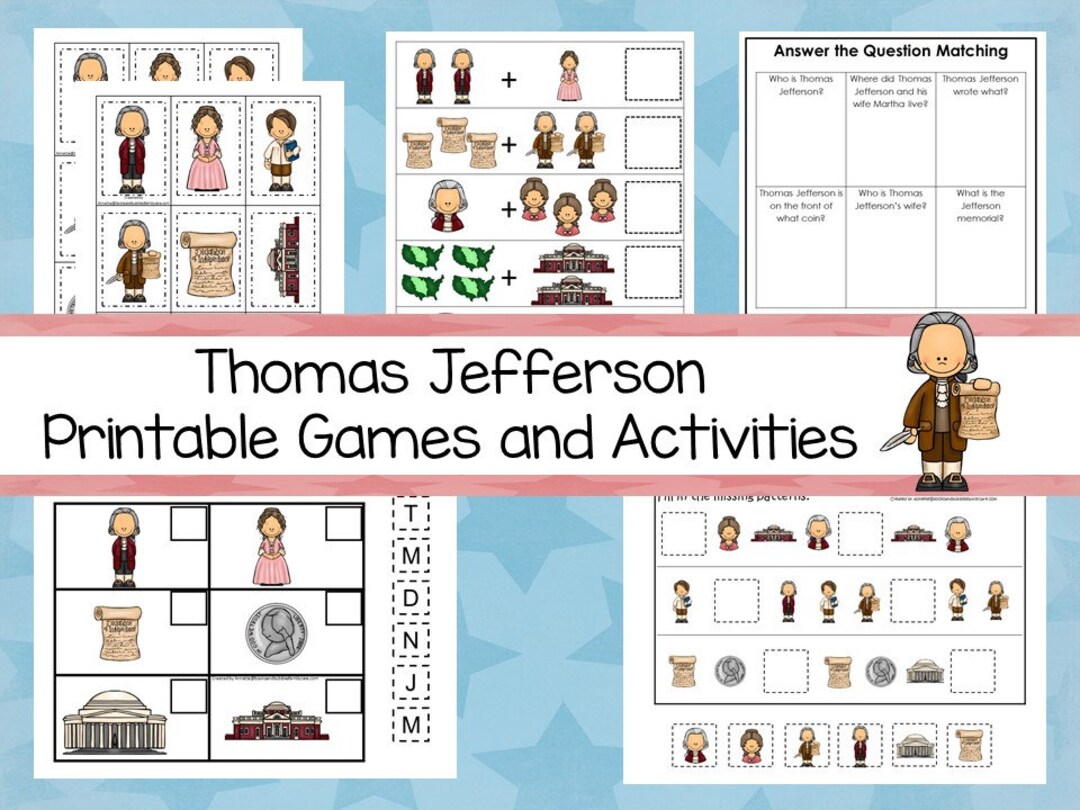30 Thomas Jefferson Games Download. Games and Activities in PDF Files ...