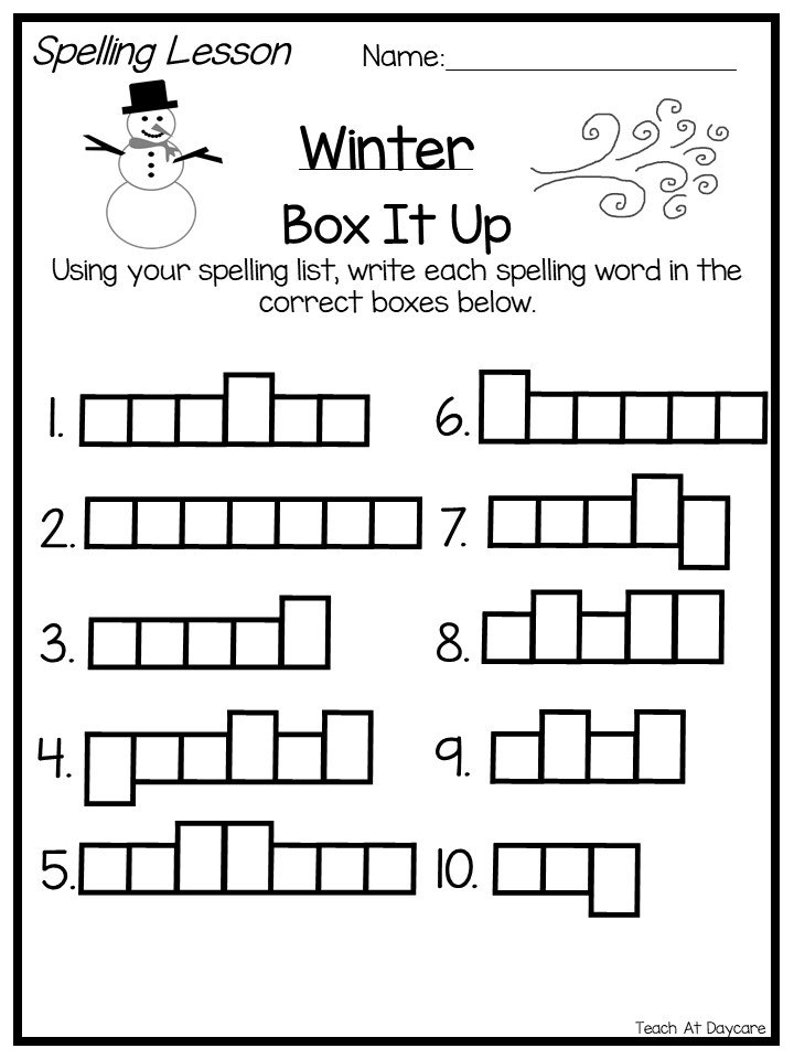 First Grade Winter Themed Words Spelling Activity. Supplemental ...
