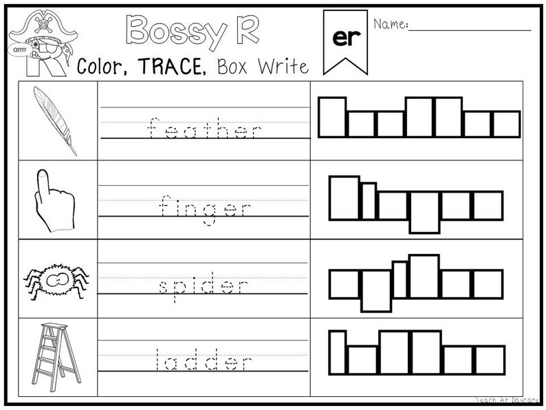 R-controlled Vowel Worksheets, Color, Trace, Write (PDF Download) - Etsy