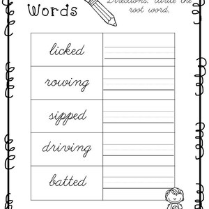 10 Printable Cursive Root Words Worksheets. 1st-3rd Grade ELA ...