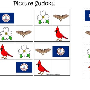 30 Virginia State Symbols Themed Learning Games Download. ZIP File ...