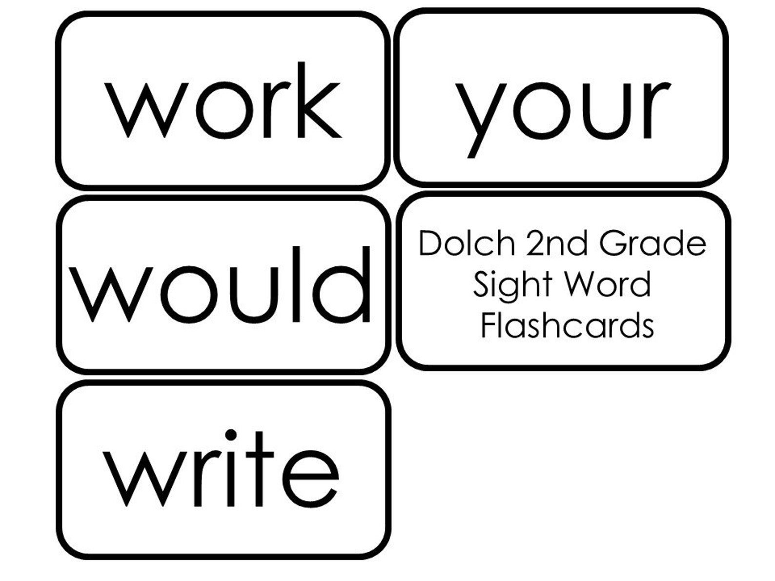 46 Printable Dolch 2nd Grade Sight Word Flashcards - Etsy