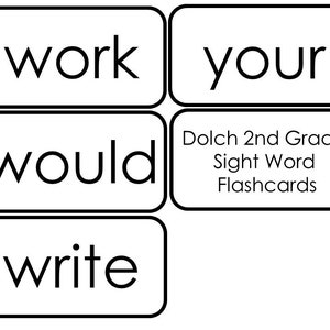 46 Printable Dolch 2nd Grade Sight Word Flashcards - Etsy