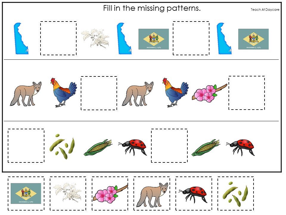 30 Delaware State Symbols themed Learning Games Download. ZIP | Etsy