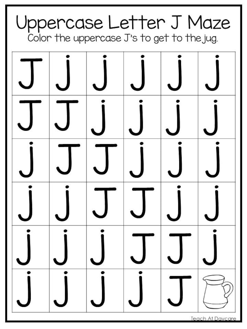 26 Uppercase Letter Maze Worksheets. Preschool-kindergarten - Etsy