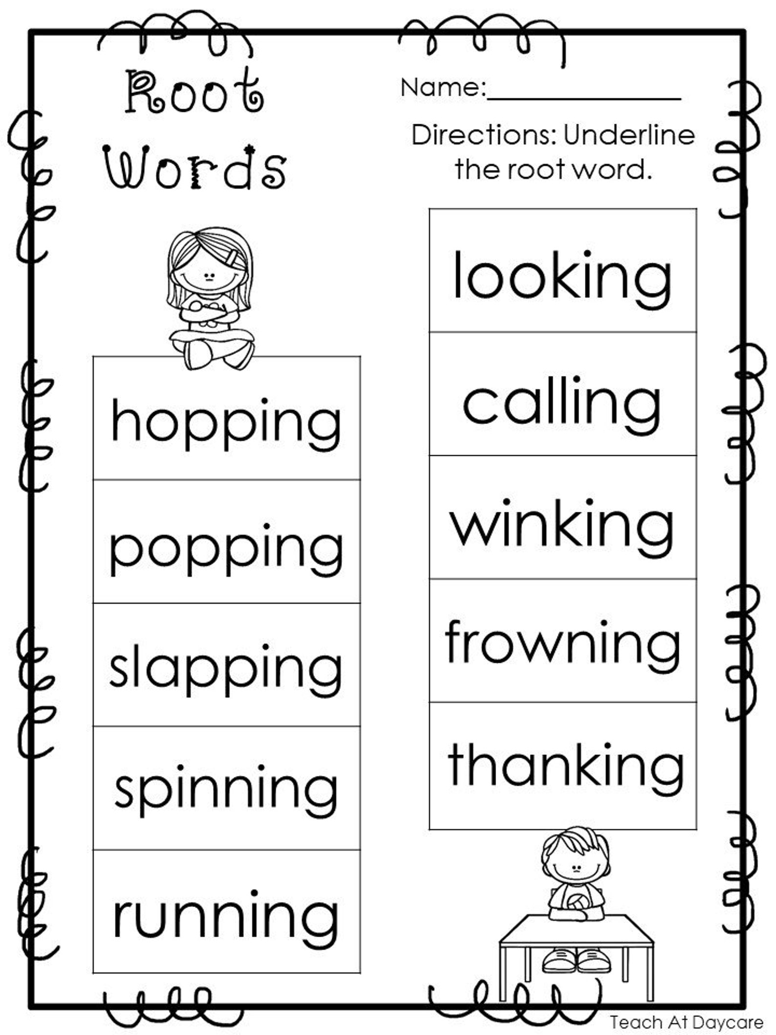 10 Printable Root Words Worksheets. 1st-3rd Grade ELA - Etsy