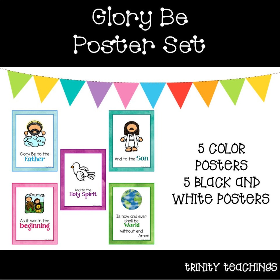 10 Glory Be Posters. 5 Color, 5 Black and White. Classroom, Youth Group ...