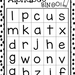 Alphabet BINGO Game and Worksheets. Color & Black and White. - Etsy