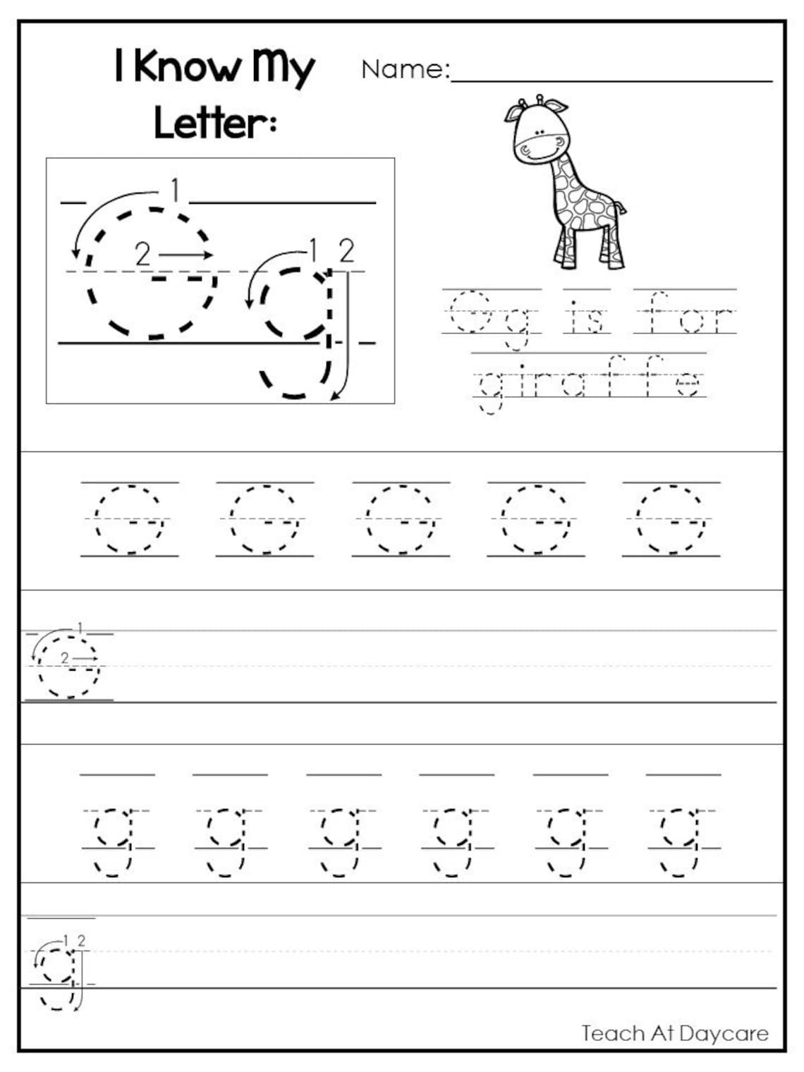 26 Printable Alphabet I Know My Letters Worksheets. - Etsy