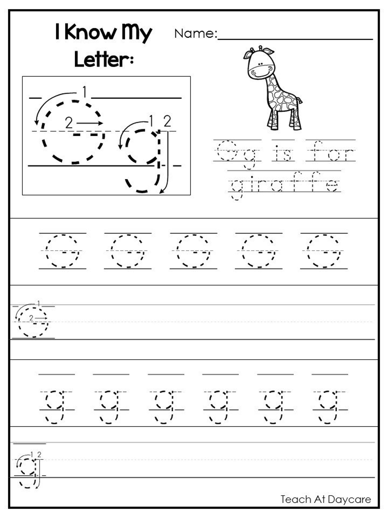 26 Printable Alphabet I Know My Letters Worksheets. - Etsy