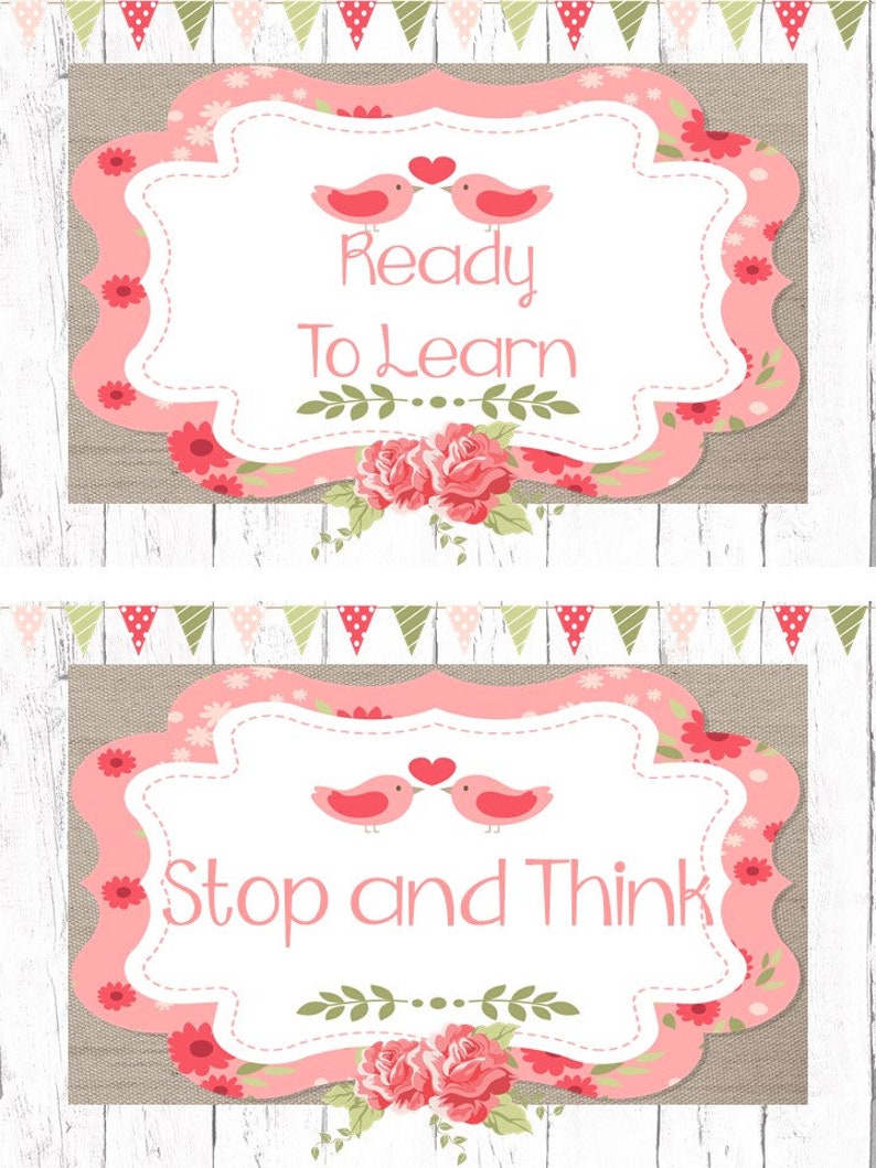 8 Printable Shabby Chic Design Preschool Behavior Clip Chart - Etsy