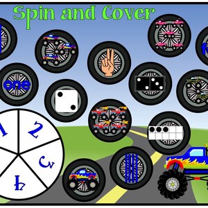 10 Printable Monster Truck Themed Kindergarten Math Center Games and ...