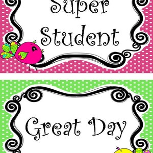 Bright Birdies Themed Printable Classroom Accessories and Decor ...