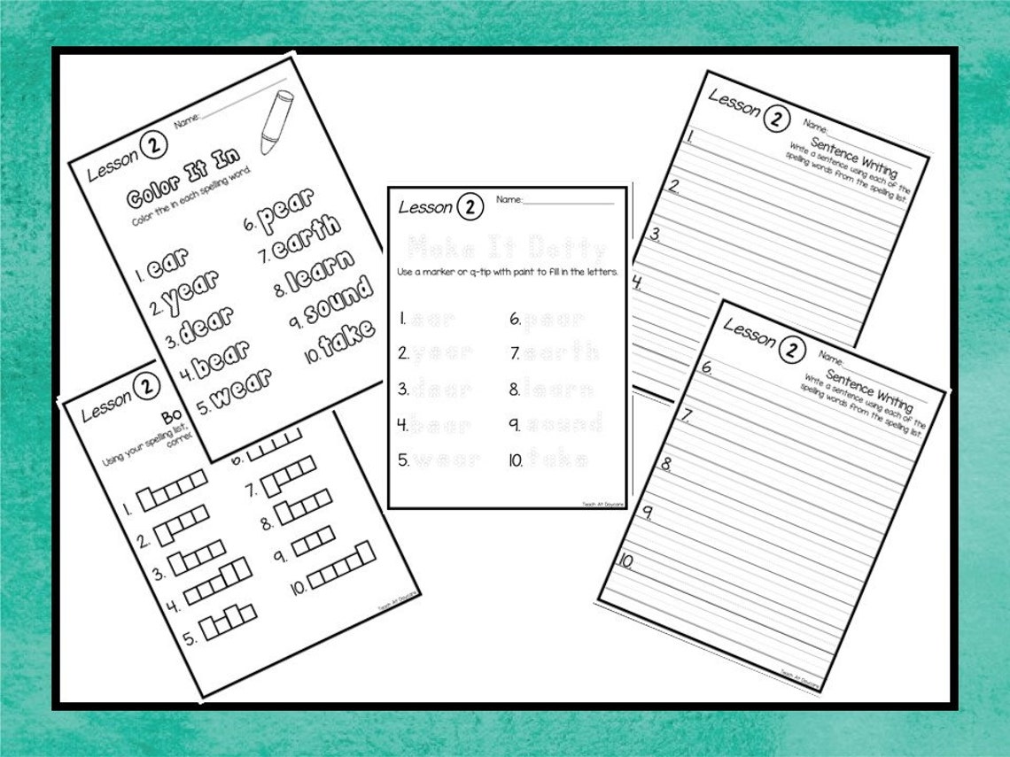 2nd Grade Spelling Curriculum Unit. 38 Weekly Lessons. Prints - Etsy