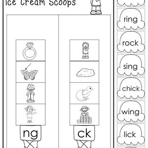 10 Printable Digraphs Ice Cream Worksheets. Kindergarten-2nd Grade ELA ...