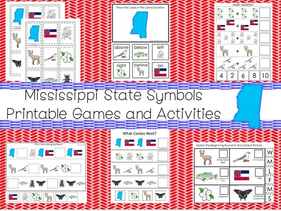 30 Mississippi State Symbols themed Learning Games Download. | Etsy