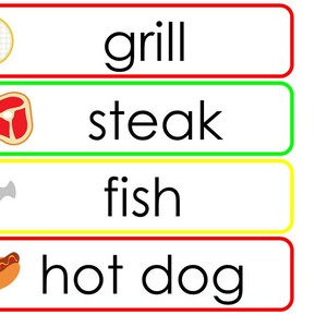 Summer Barbeque Single Week Themed Word Wall Set. Classroom Bulletin ...