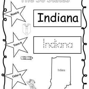 The 50 States Read It, Trace It, Color It Geography Worksheets ...