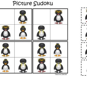 30 Penguins Printable Preschool Educational Games Download. Games and ...