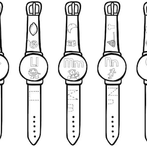 26 Printable Alphabet Watches. Preschool-kdg Phonics. - Etsy