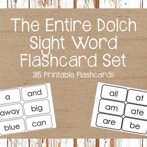 The Entire Dolch Set. Pre-primer Through 3rd Grade and 95 Dolch Nouns ...