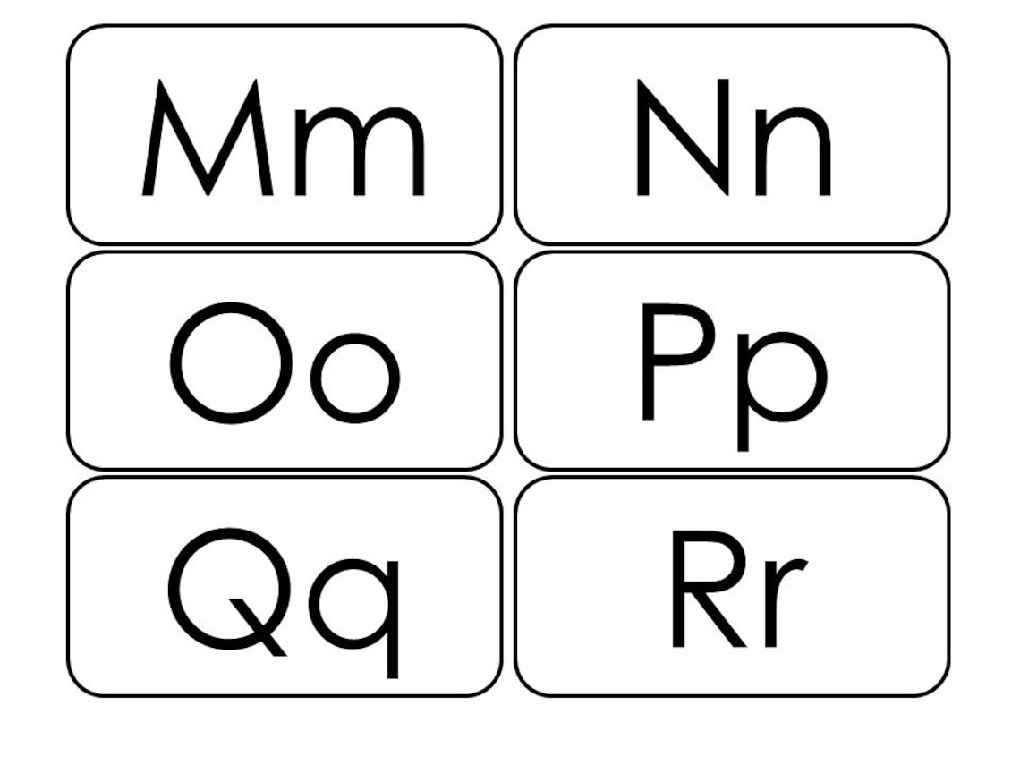 26 Printable Alphabet Flashcards. Upper and Lowercase. | Etsy
