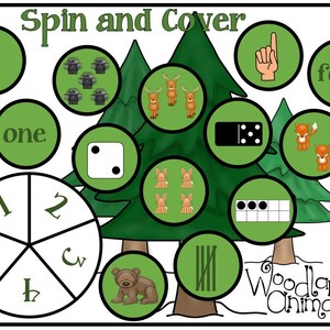 10 Printable Woodland Animals Themed Kindergarten Math Center Games and ...