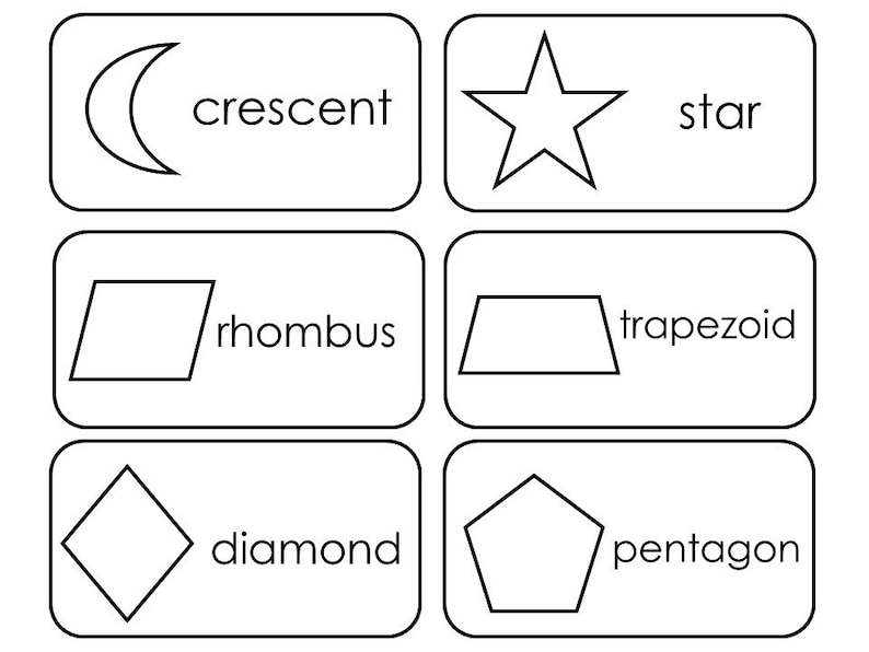 29 Printable 2D and 3D Shapes Flashcards. Preschool-3rd Grade Math. - Etsy