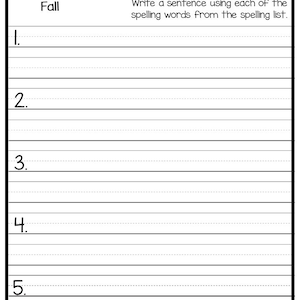 Second Grade Fall Themed Words Spelling Activity. Supplemental ...