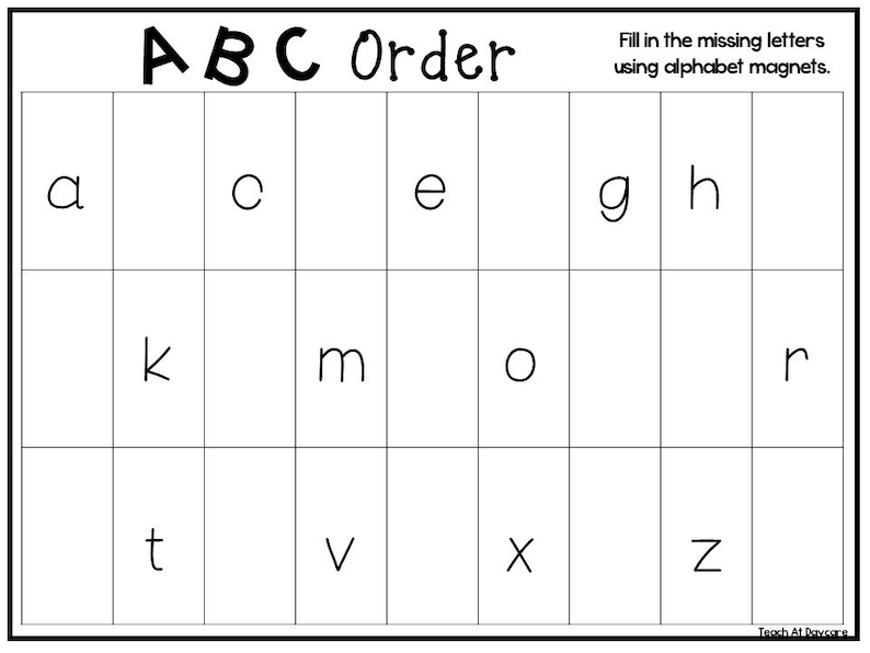 4 Printable ABC Order Work Mats/Worksheets. | Etsy