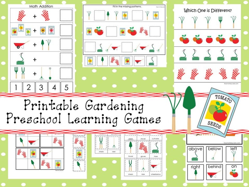 30 Gardening Preschool Learning Games Download. ZIP File. - Etsy