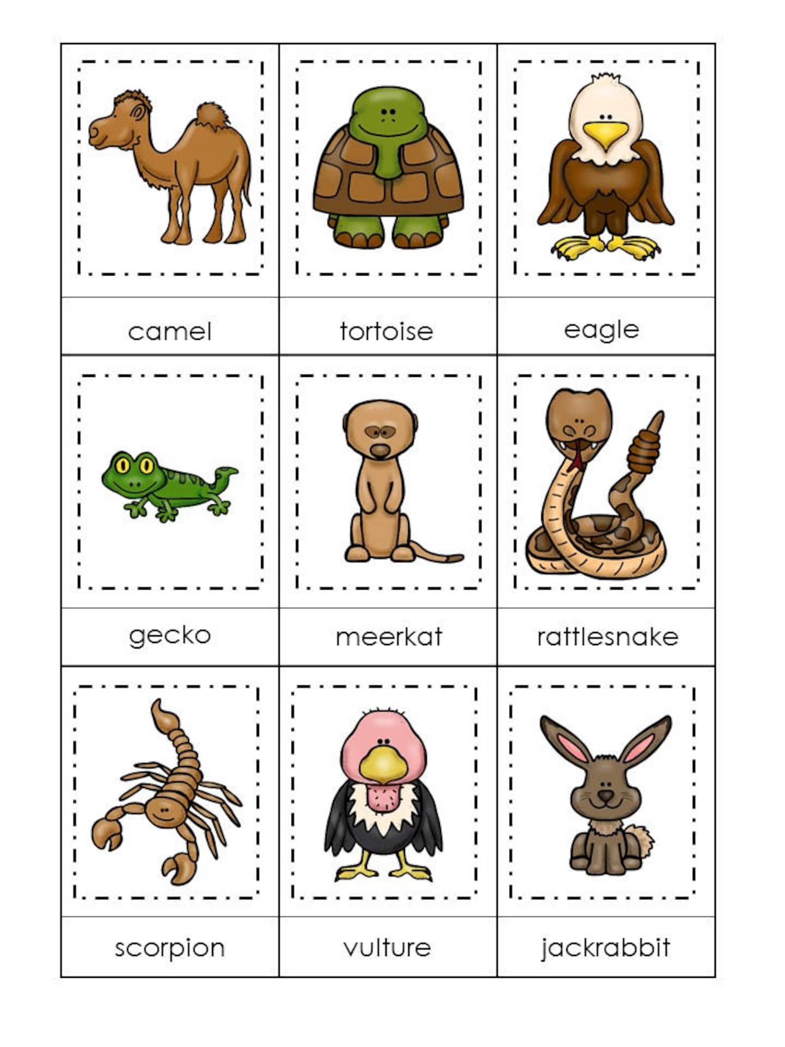 30 Desert Animals Preschool Educational Learning Games Download. Games ...